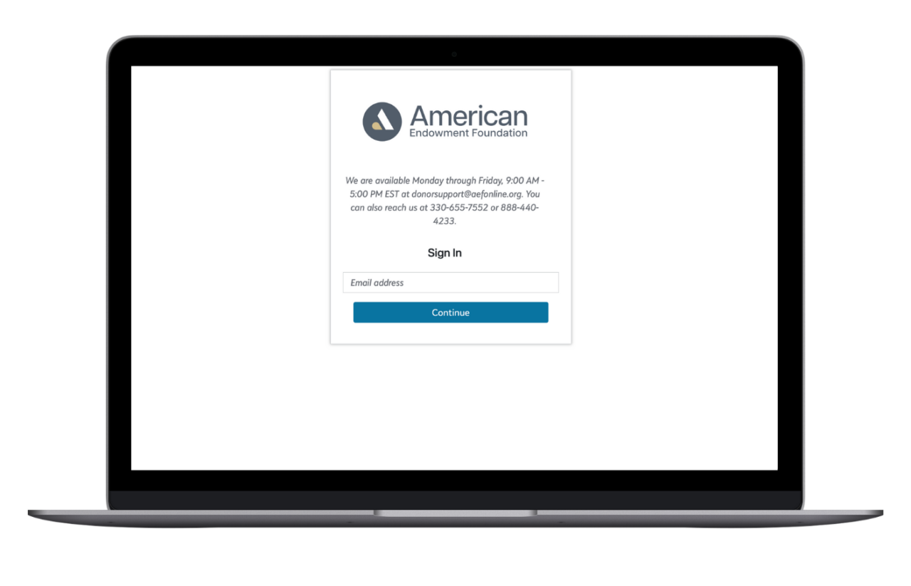 DonorCentral Password Reset Instructions | American Endowment Foundation